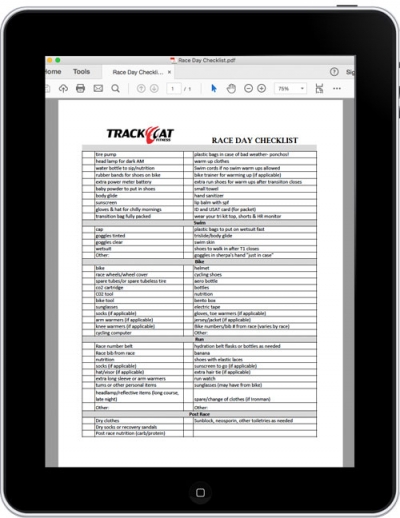 Race Day Checklist - Ever Racing